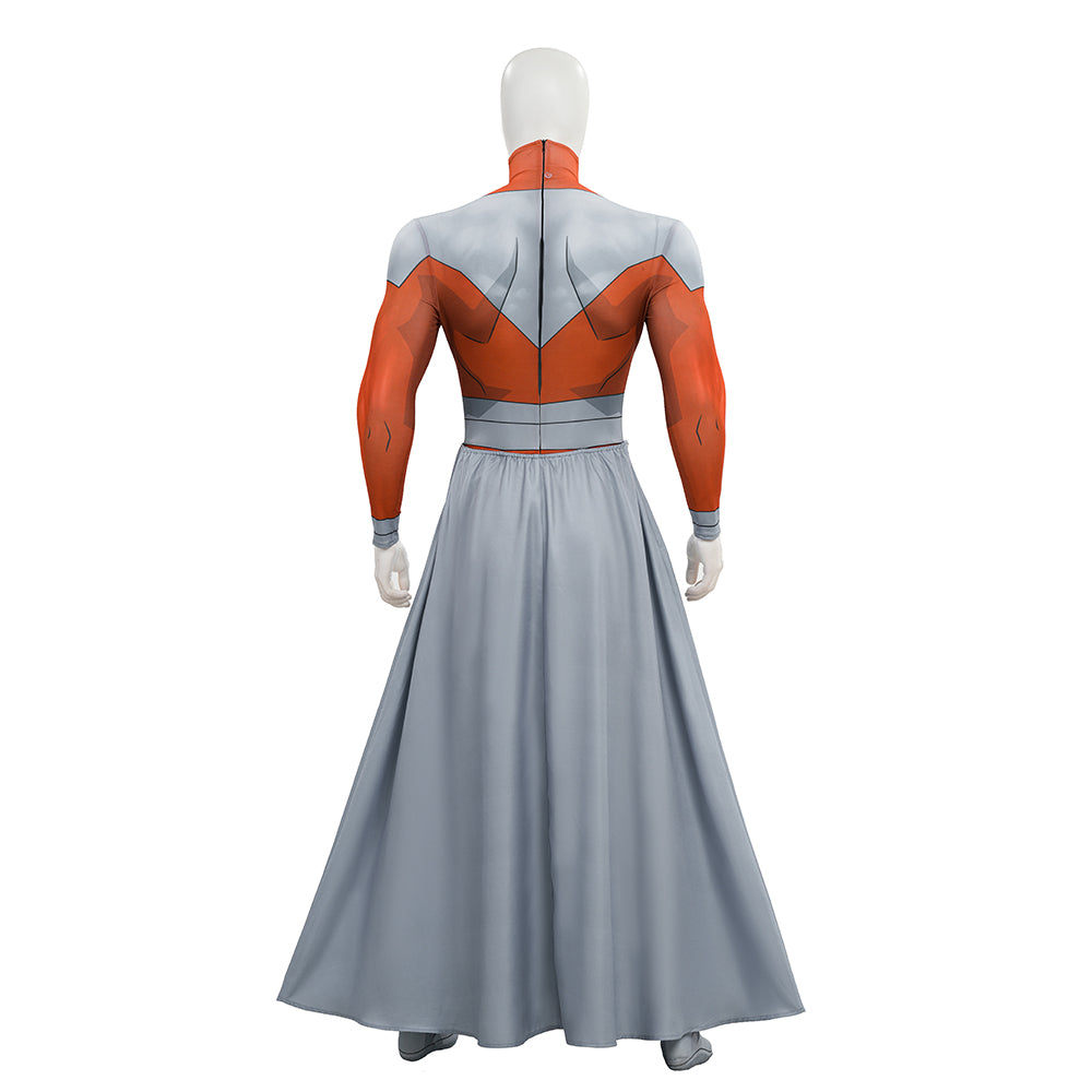 Invincible Season 4 Thragg Cosplay Costume Orange Cape With Fur Collar ...